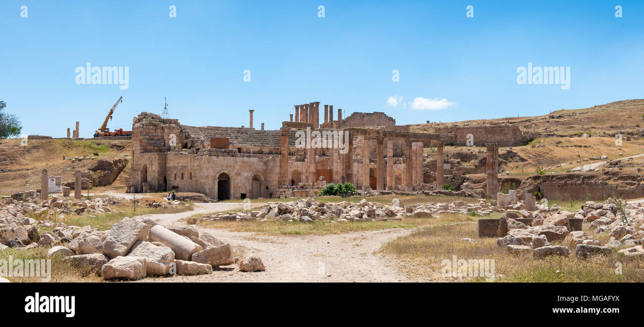 Ancient Roman city of Gerasa of Antiquity , modern Jerash, Jordan Stock ...