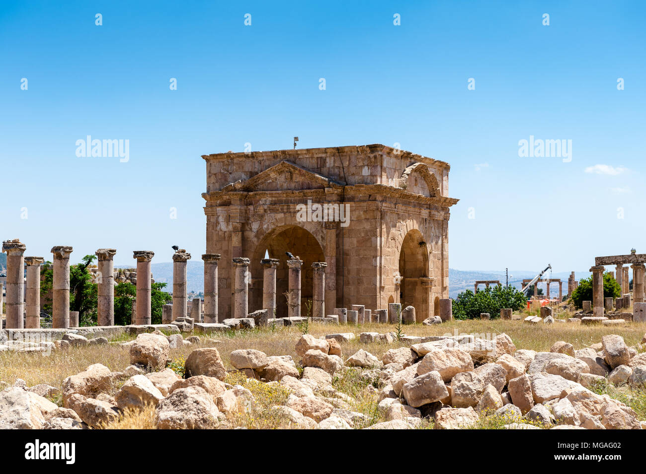 Ancient Roman city of Gerasa of Antiquity , modern Jerash, Jordan Stock ...