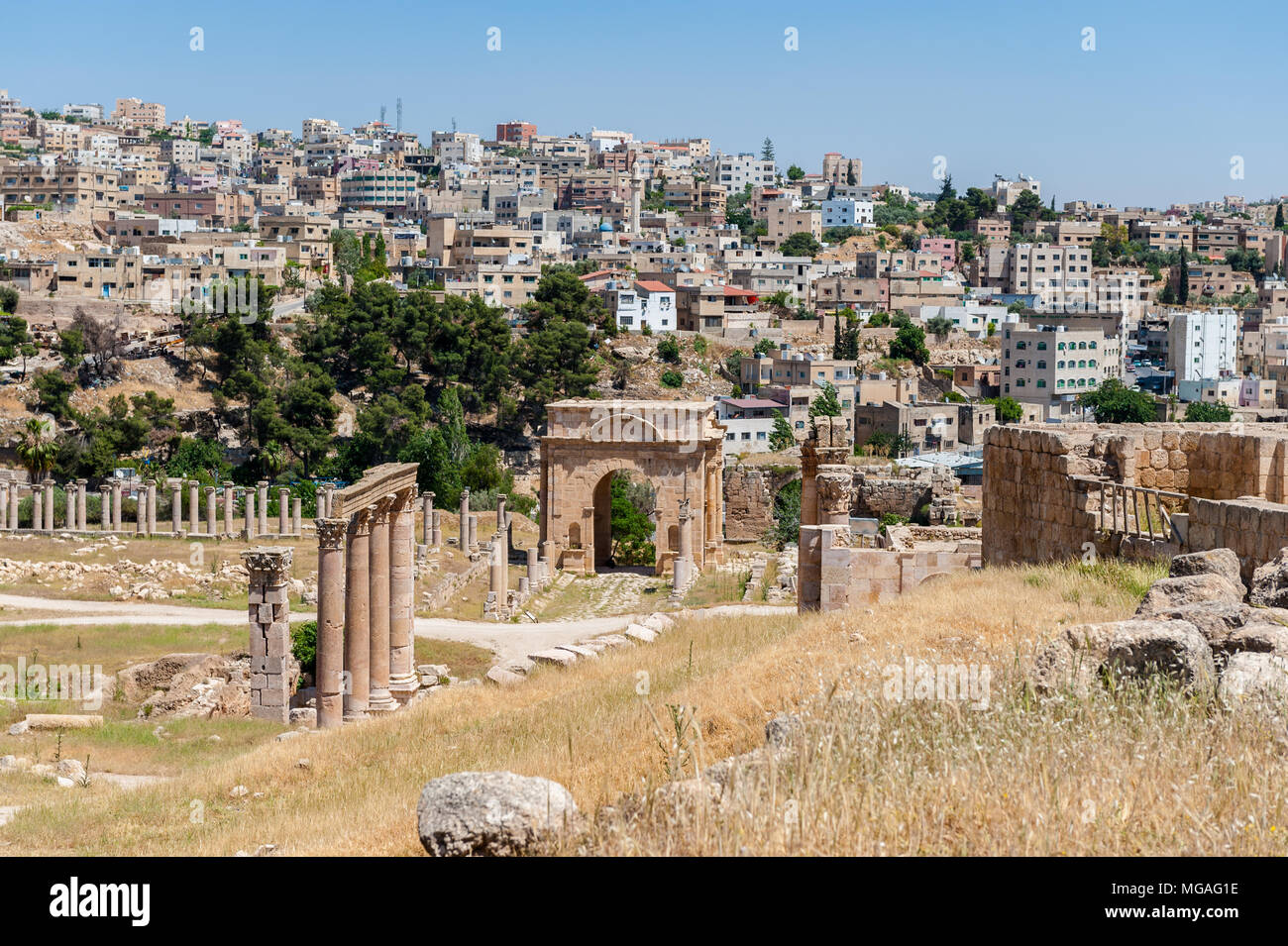 Ancient Roman city of Gerasa of Antiquity , modern Jerash, Jordan Stock ...