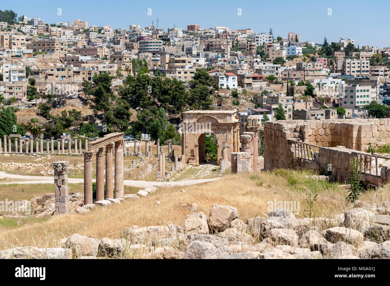 Ancient Roman city of Gerasa of Antiquity , modern Jerash, Jordan Stock ...