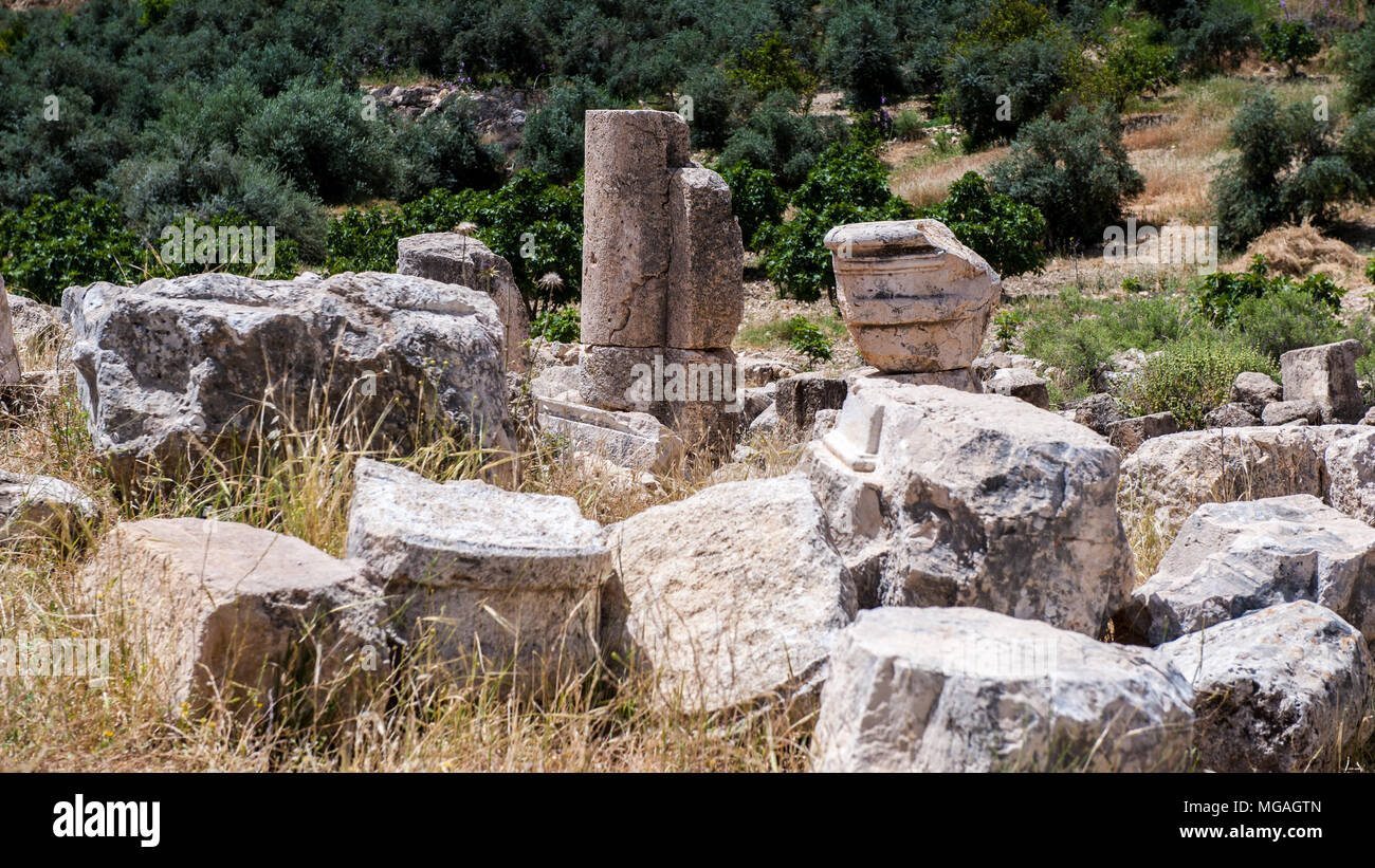 Stones of the Ruins of the Qasr al Abd, a large ruin in Iraq Al Amir ...