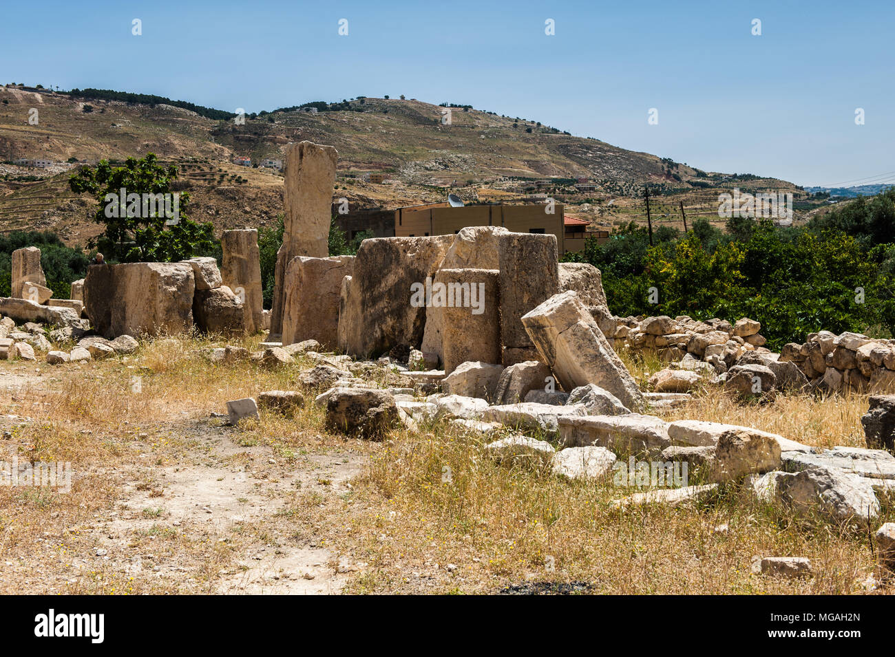 Stones of the Ruins of the Qasr al Abd, a large ruin in Iraq Al Amir ...