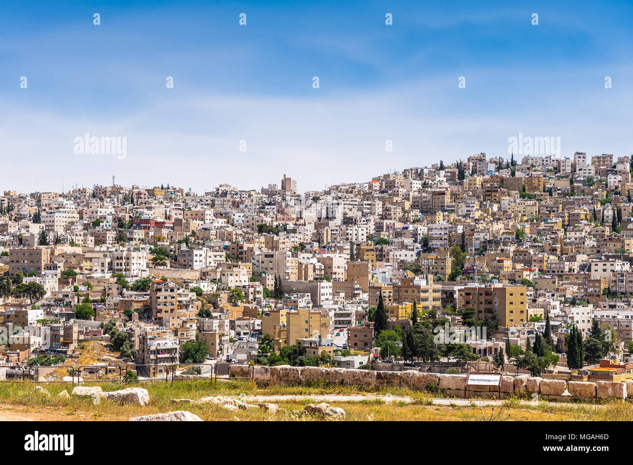 Architecture of Amman, the capital and the largest city of Jordan Stock ...