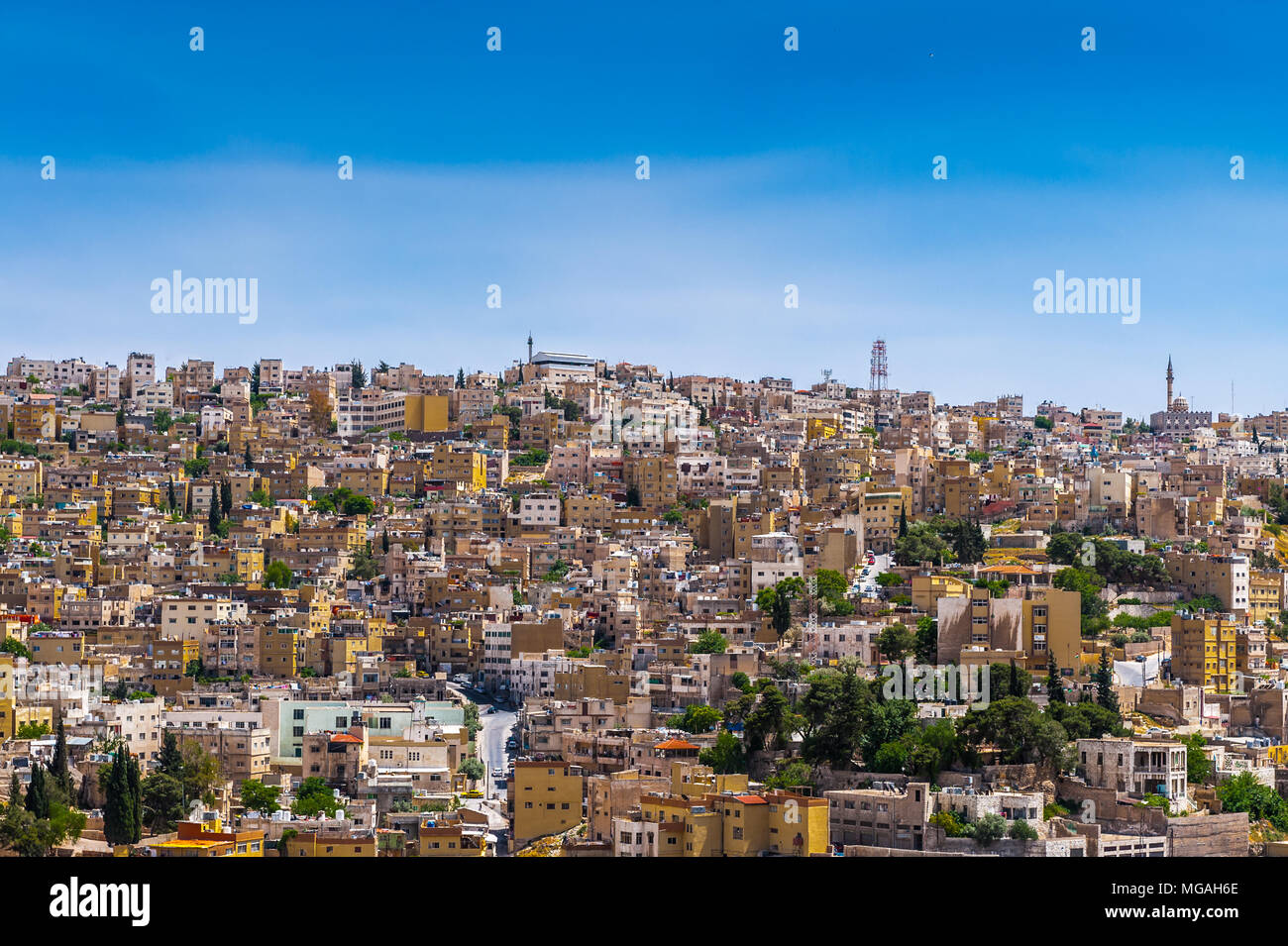 Architecture of Amman, the capital and the largest city of Jordan Stock ...