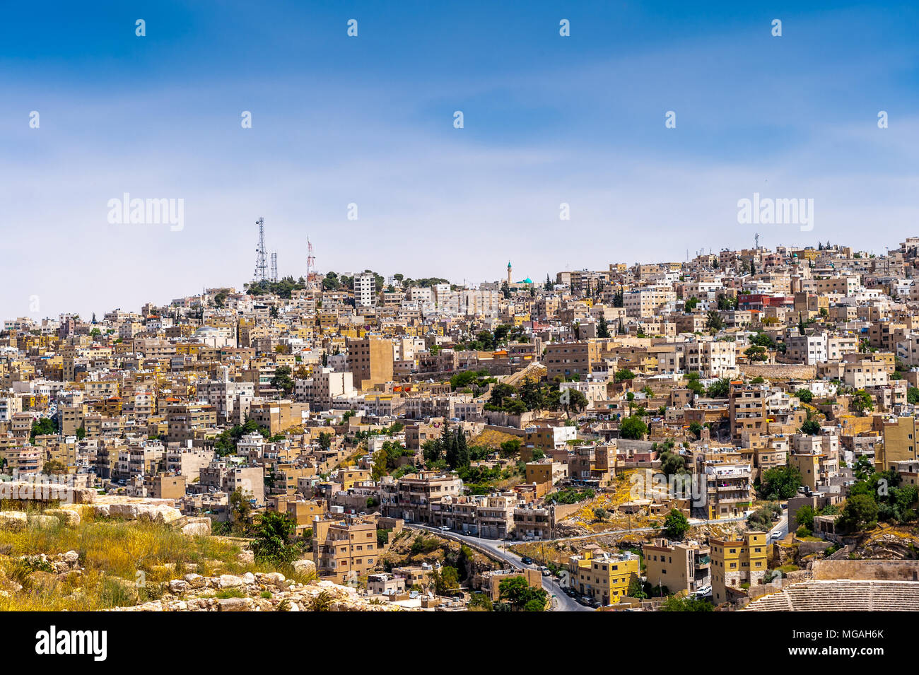 Architecture of Amman, the capital and the largest city of Jordan Stock ...
