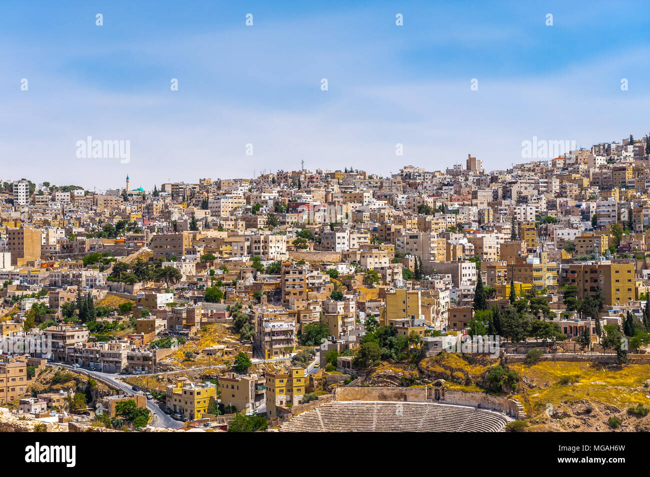 Architecture of Amman, the capital and the largest city of Jordan Stock ...