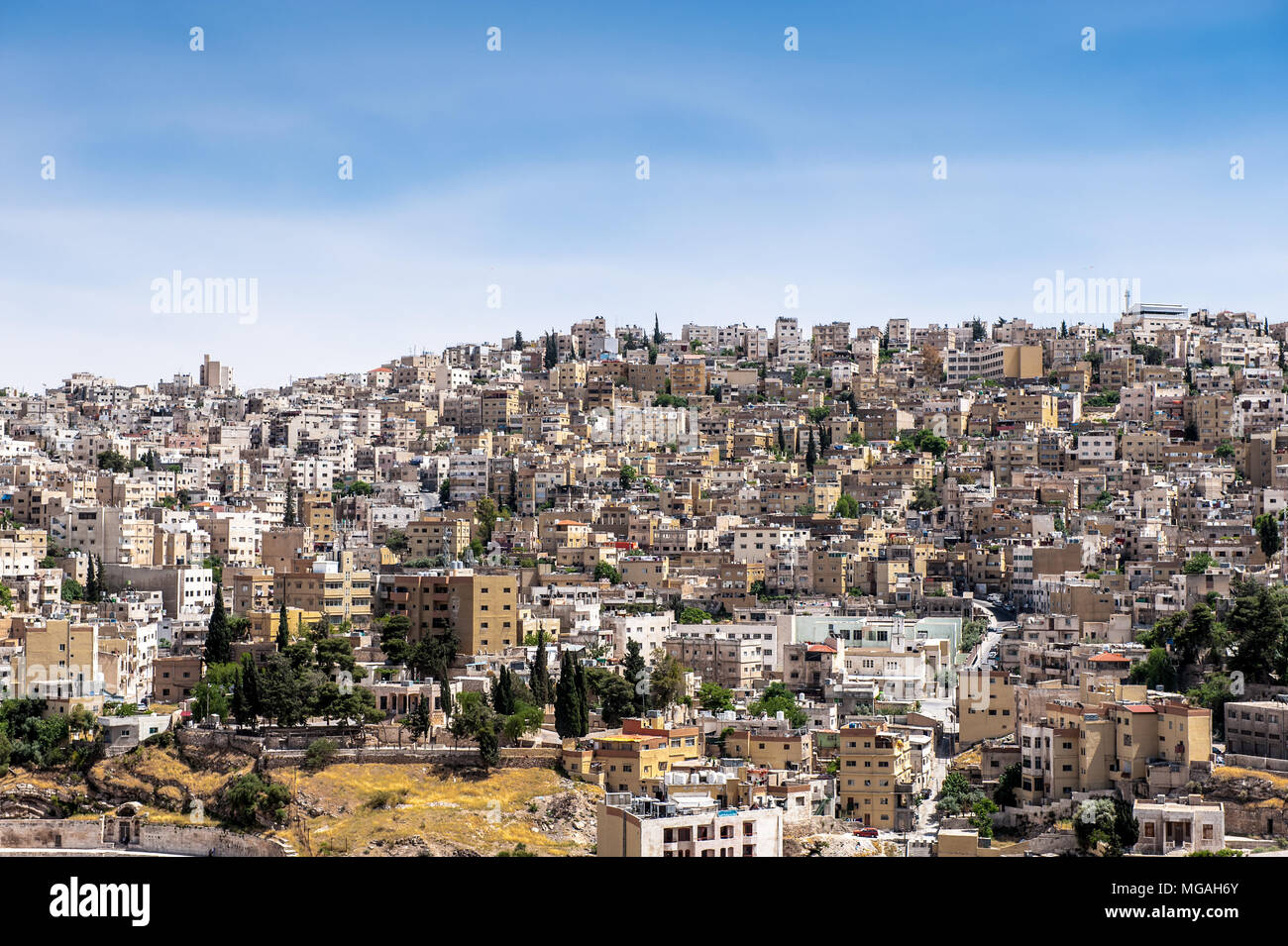 Architecture of Amman, the capital and the largest city of Jordan Stock ...