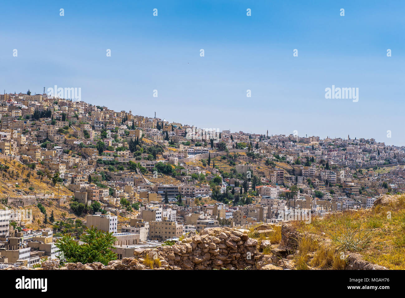 Architecture of Amman, the capital and the largest city of Jordan Stock ...