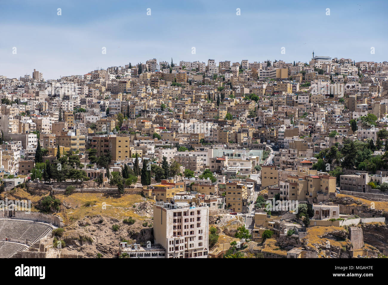 Architecture of Amman, the capital and the largest city of Jordan Stock ...