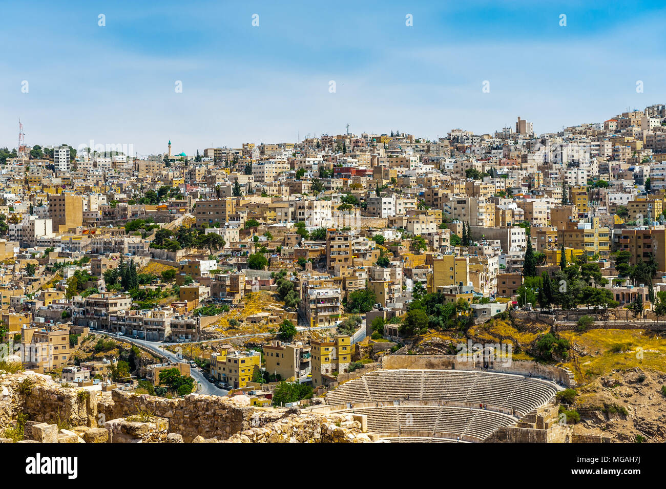 Architecture of Amman, the capital and the largest city of Jordan Stock ...
