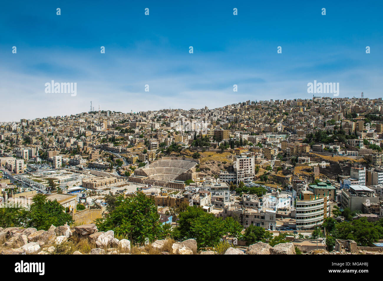 Architecture of Amman, the capital and the largest city of Jordan Stock ...