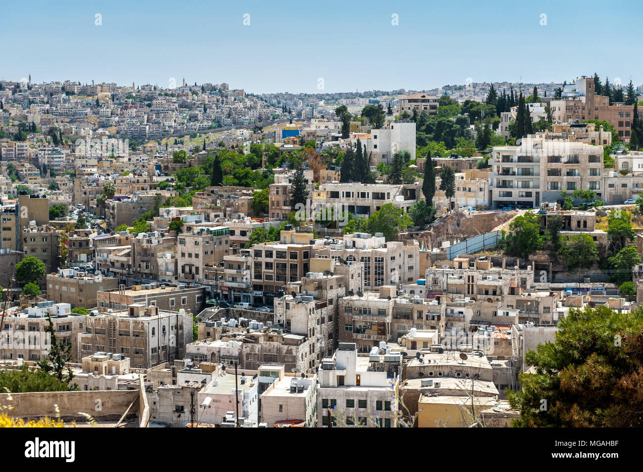 Architecture of Amman, the capital and the largest city of Jordan Stock ...