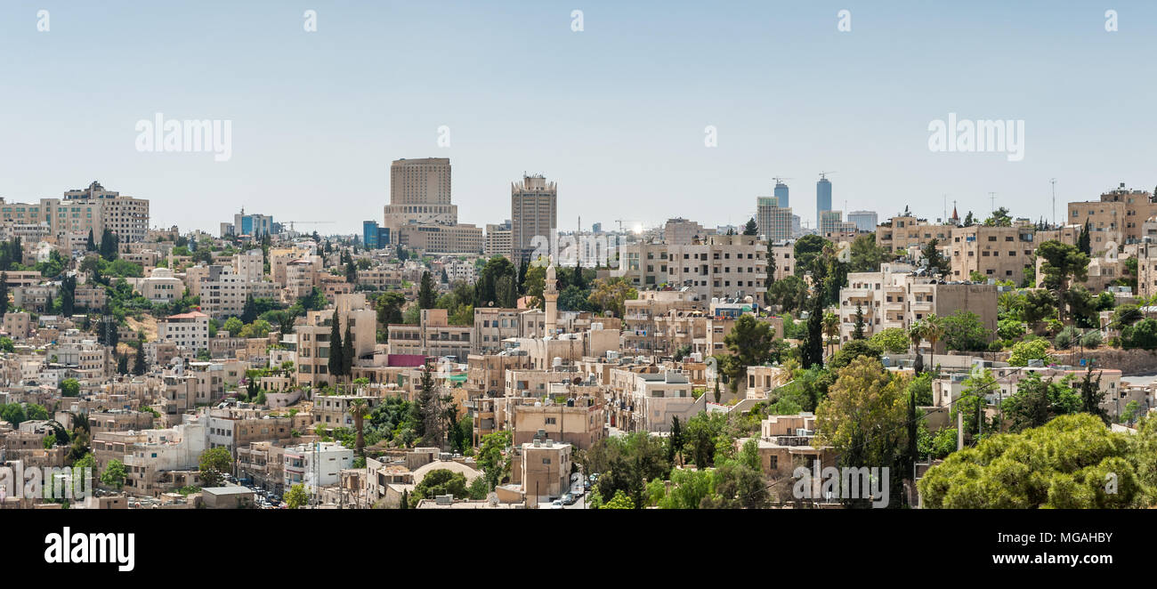 Architecture of Amman, the capital and the largest city of Jordan Stock ...