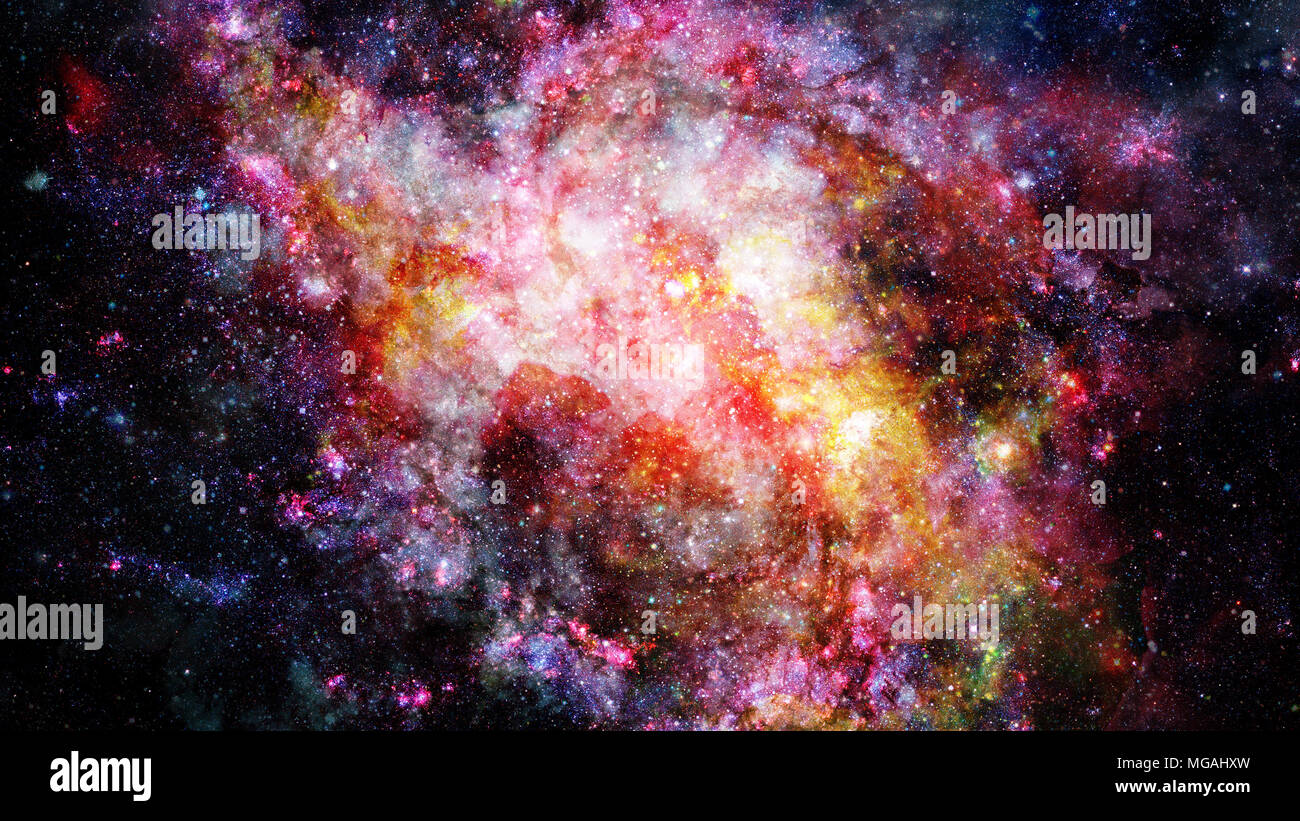 The explosion supernova. Bright Star Nebula. Distant galaxy. New Year ...