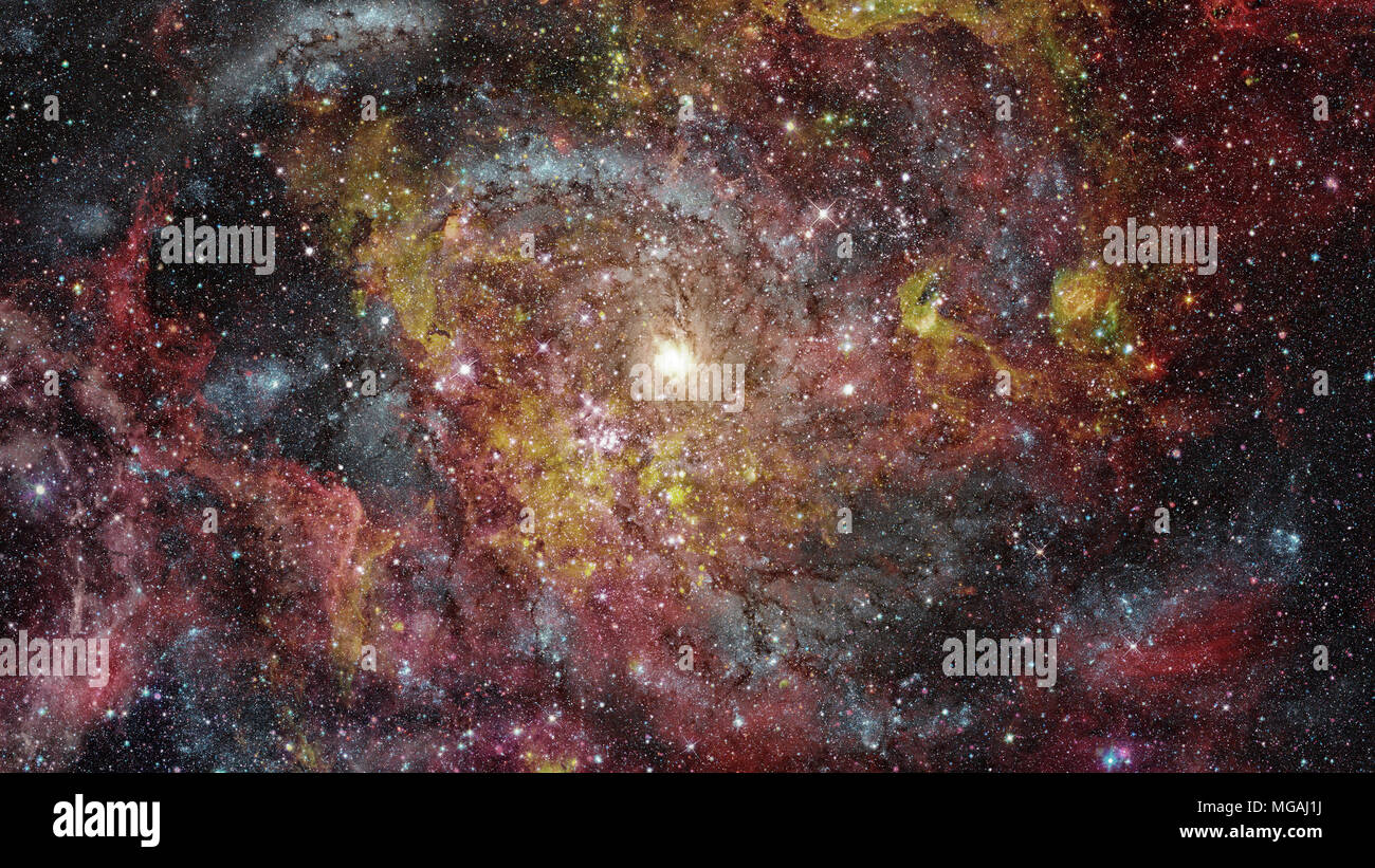 Supernova explosion with glowing nebula in the background. Elements of ...