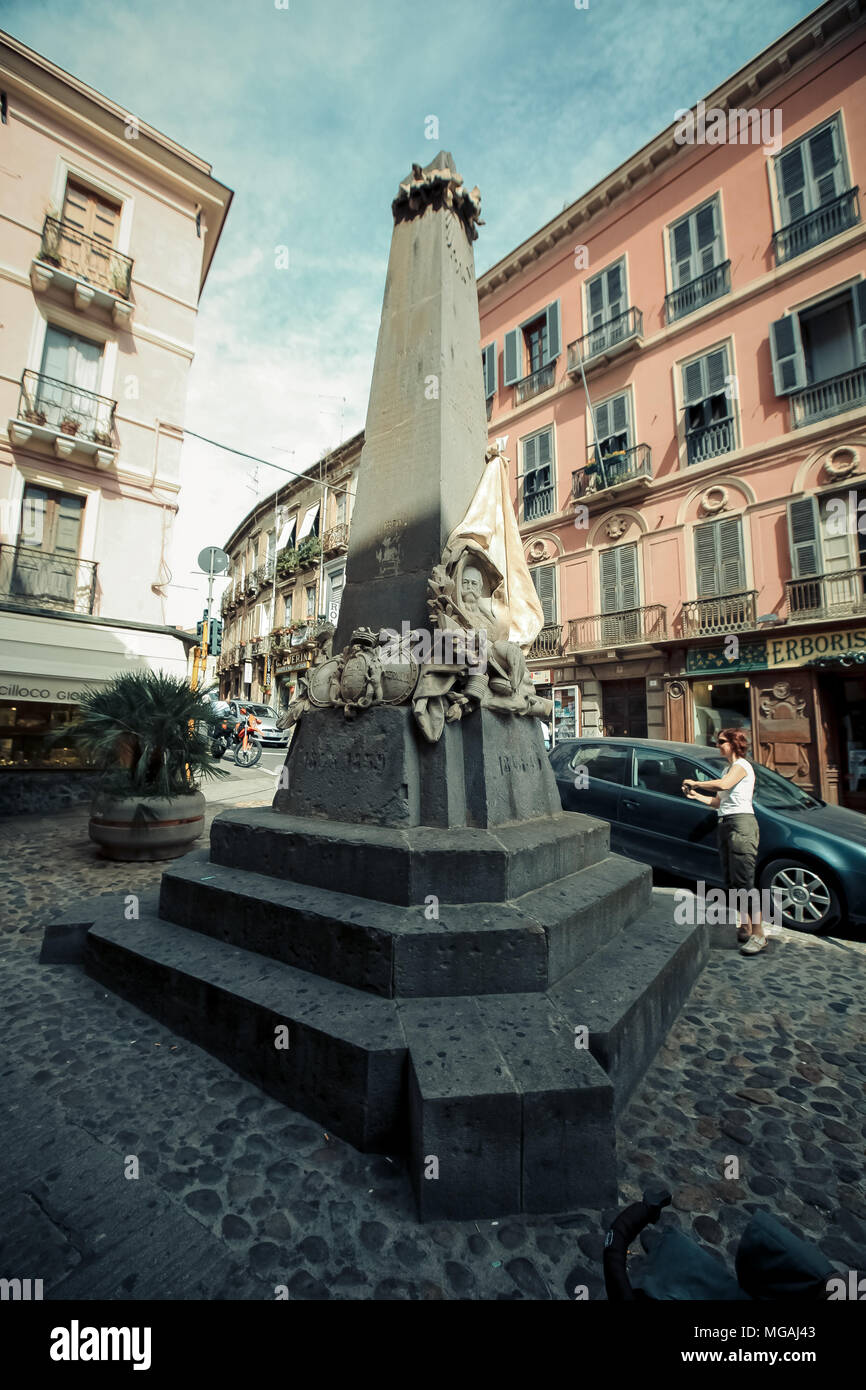 Italy Cagliari city, historical center houses and parks, europe ...
