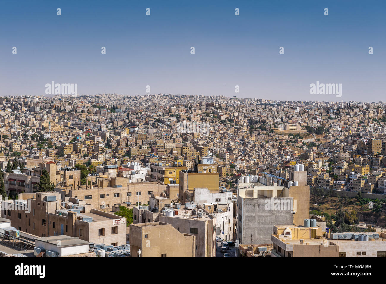 Architecture of Amman, the capital and the largest city of Jordan Stock ...