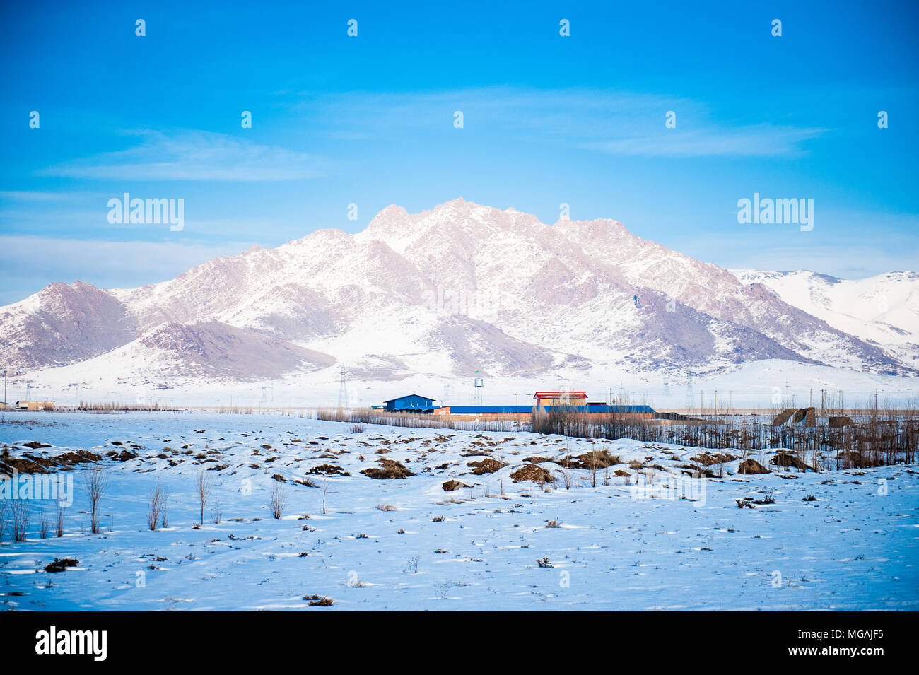 Alborz mountains in winter covered with snow Stock Photo - Alamy