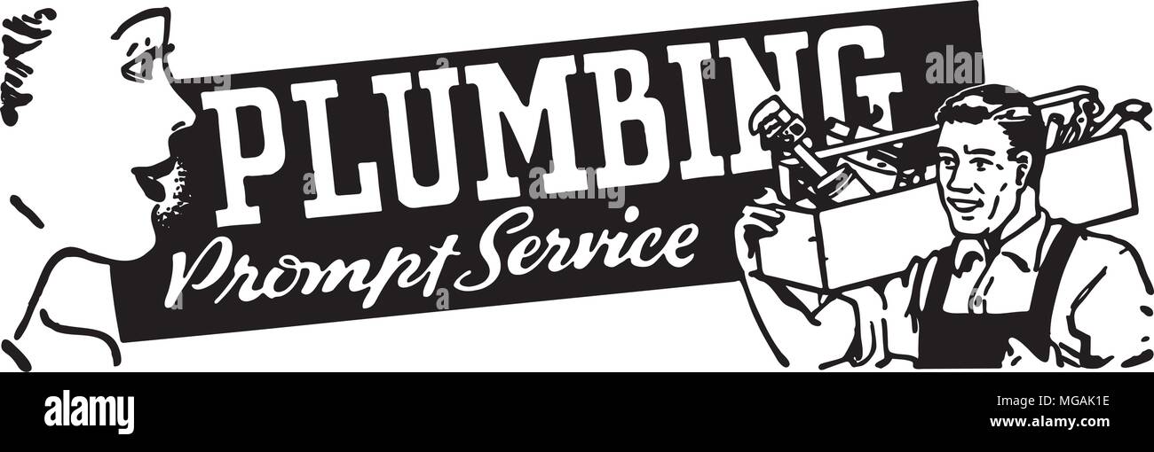 Plumbing - Retro Ad Art Banner Stock Vector Image & Art - Alamy