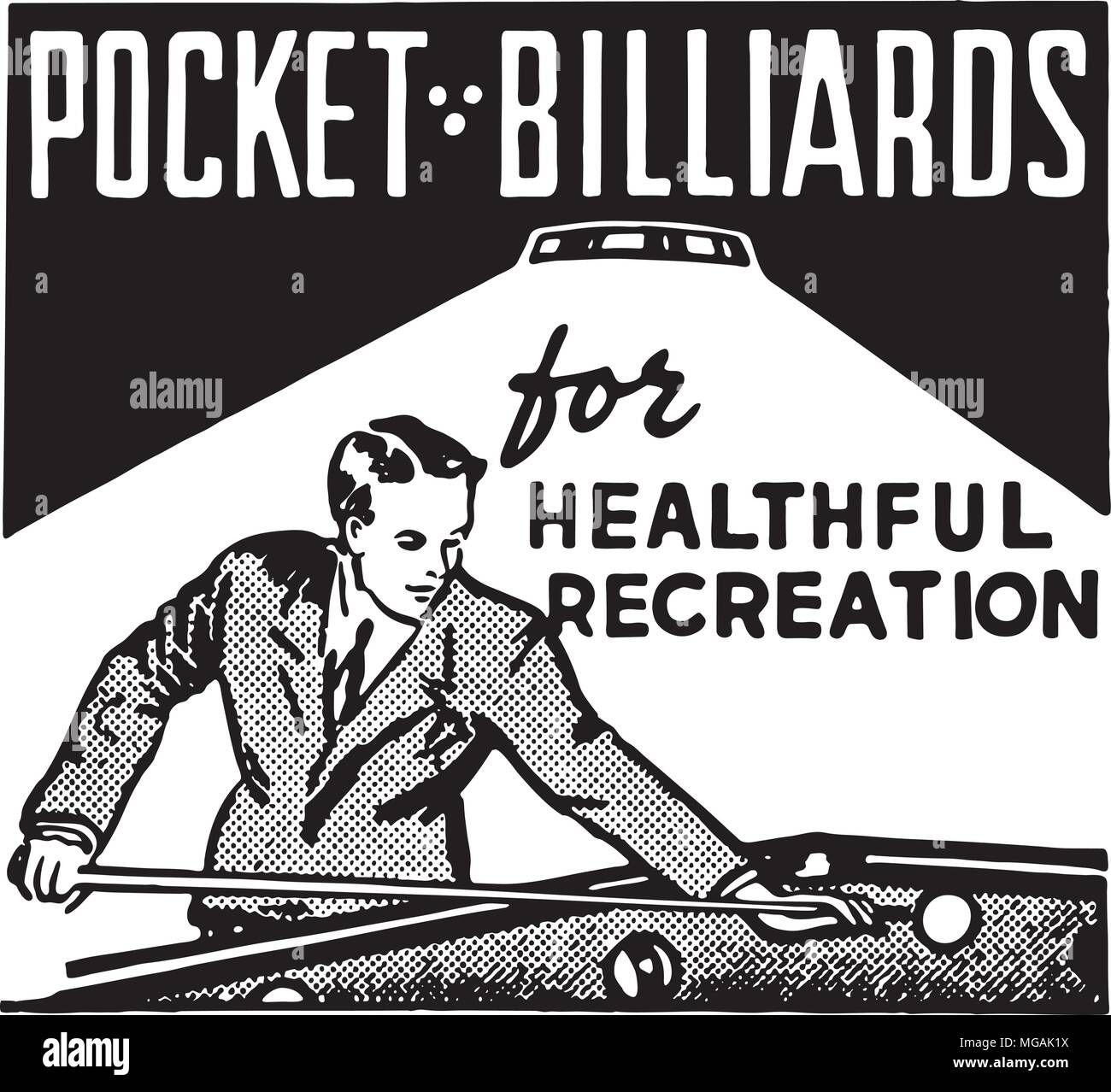 Pocket Billiards - Retro Ad Art Banner Stock Vector Image & Art - Alamy