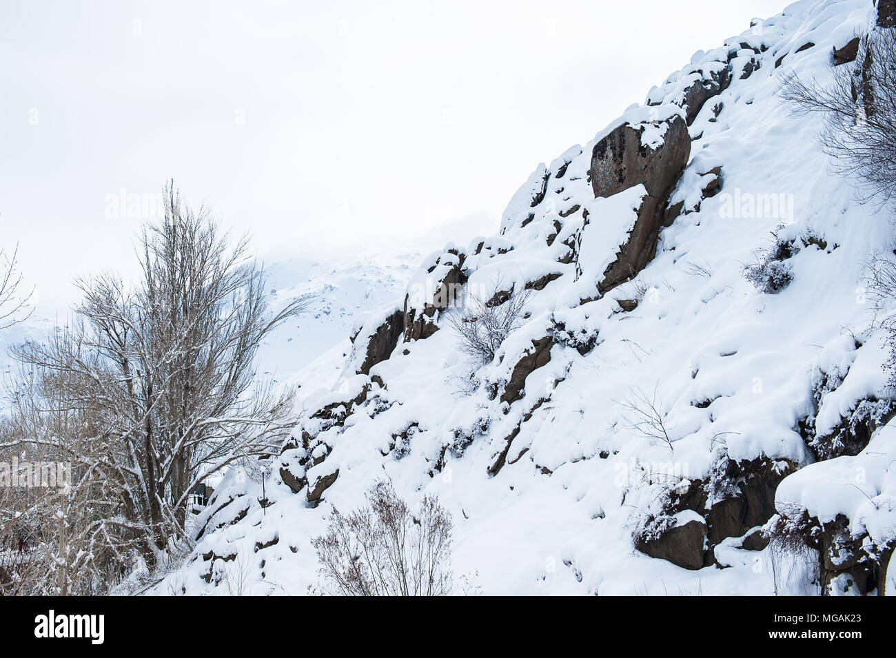 Alvand Mountain in winter in Iran Stock Photo - Alamy