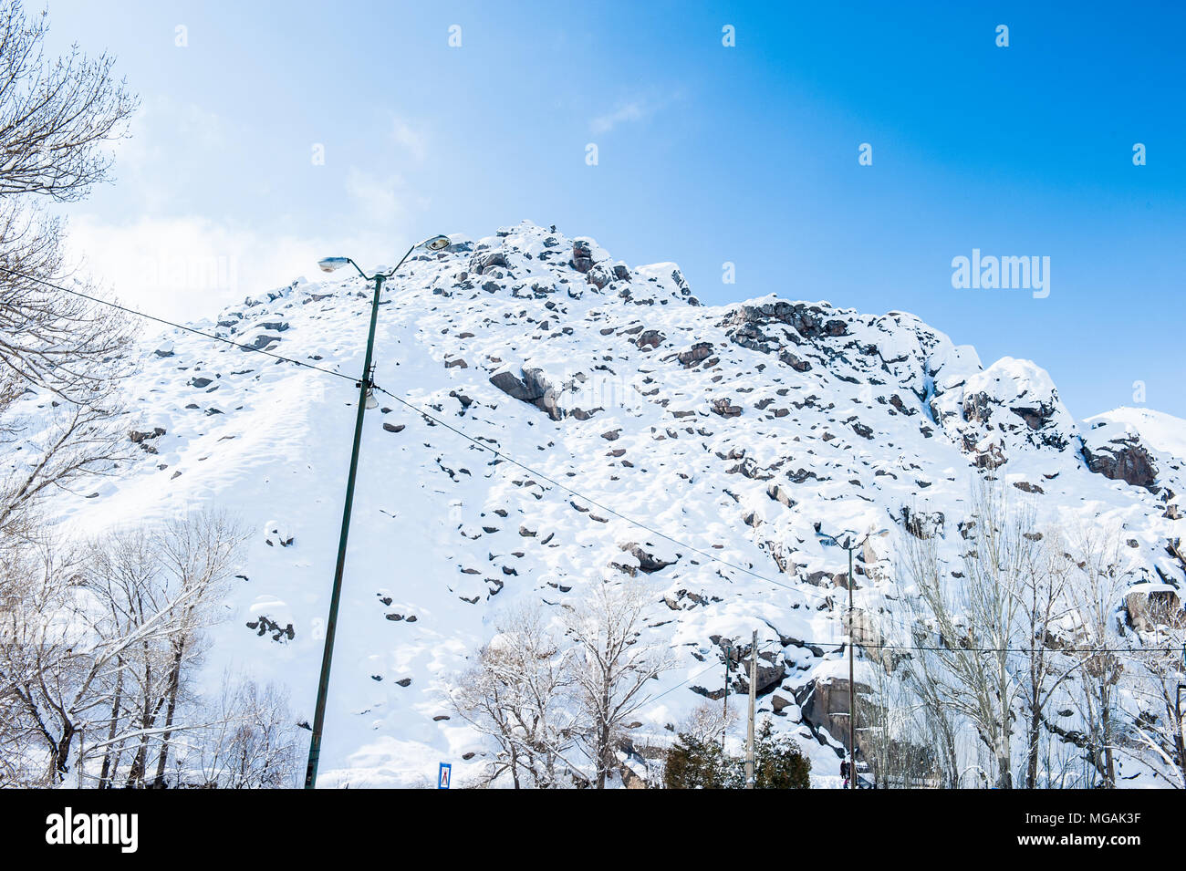 Alvand Mountain in winter in Iran Stock Photo - Alamy