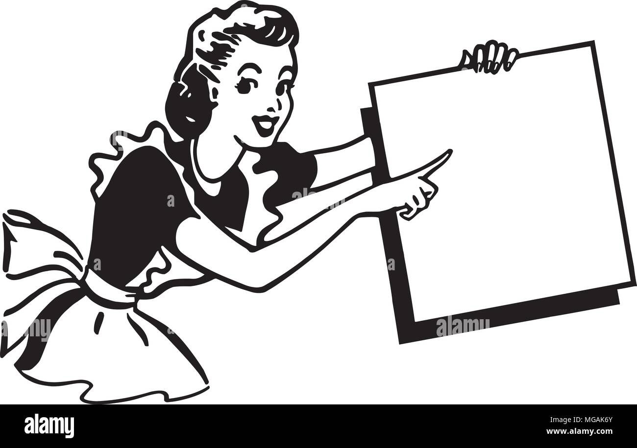 Pointing Lady - Retro Clipart Illustration Stock Vector Image & Art - Alamy Pointing Lady - Retro Clipart Illustration Stock Vector Image & Art - Alamy