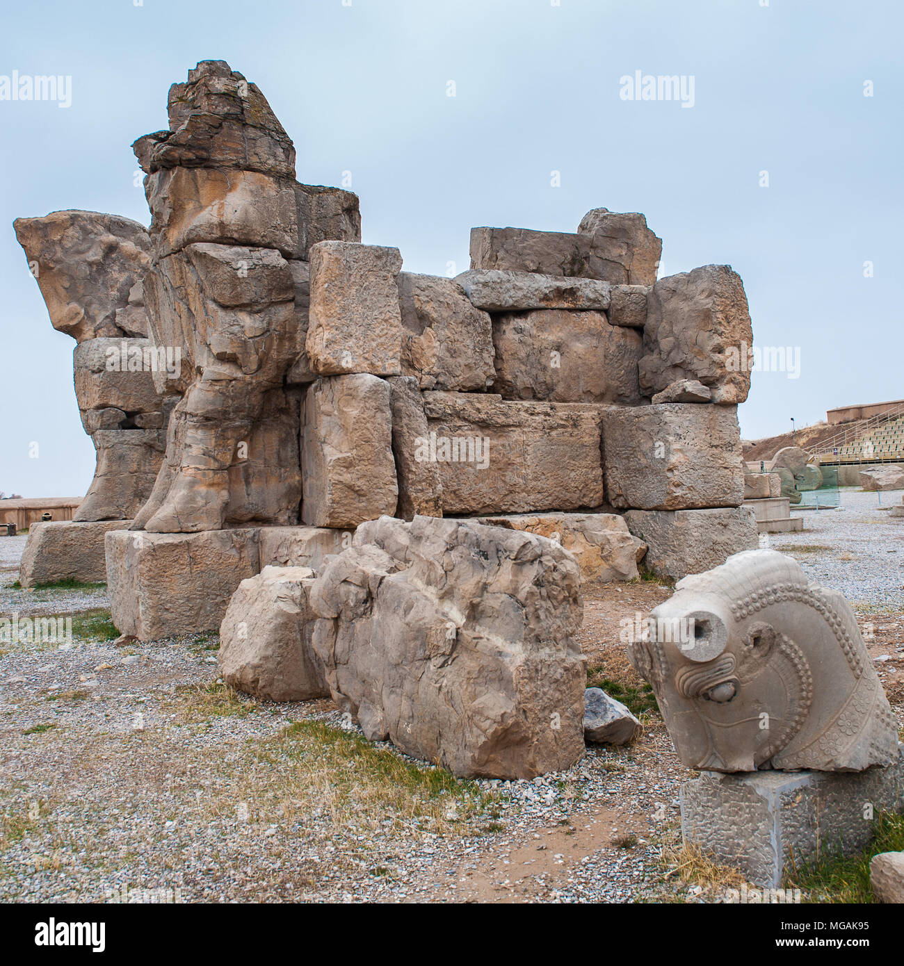 Stones of the ruins of the ancient city of Persepolis, Iran. UNESCO ...