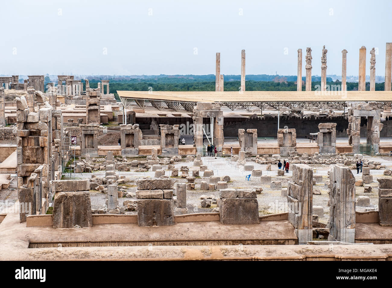 Panorama of the ancient city of Persepolis, Iran. UNESCO World heritage ...