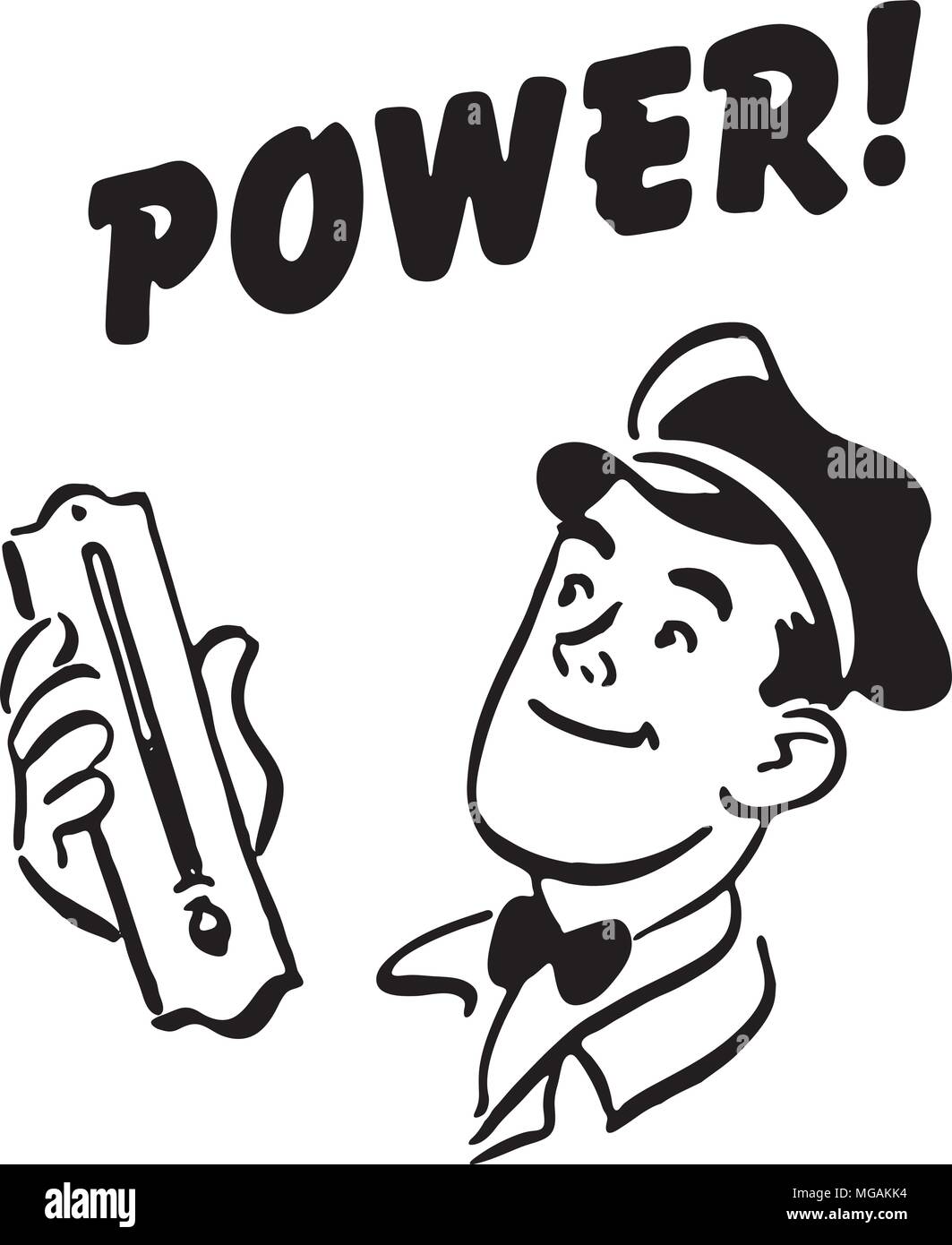 Power - Retro Clipart Illustration Stock Vector Image & Art - Alamy