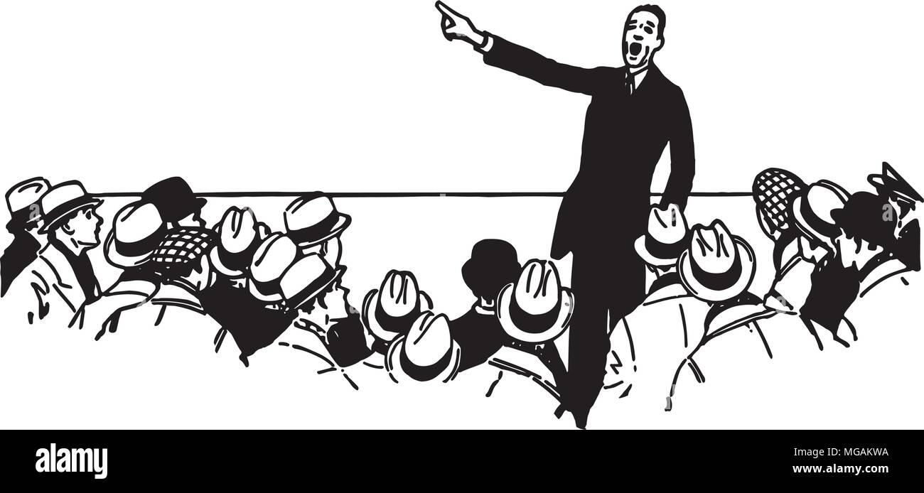 Public Speaker - Retro Clipart Illustration Stock Vector Image & Art ...
