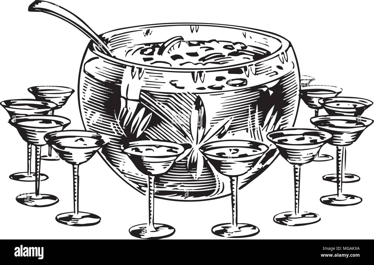 Punch bowls Stock Vector Images - Alamy