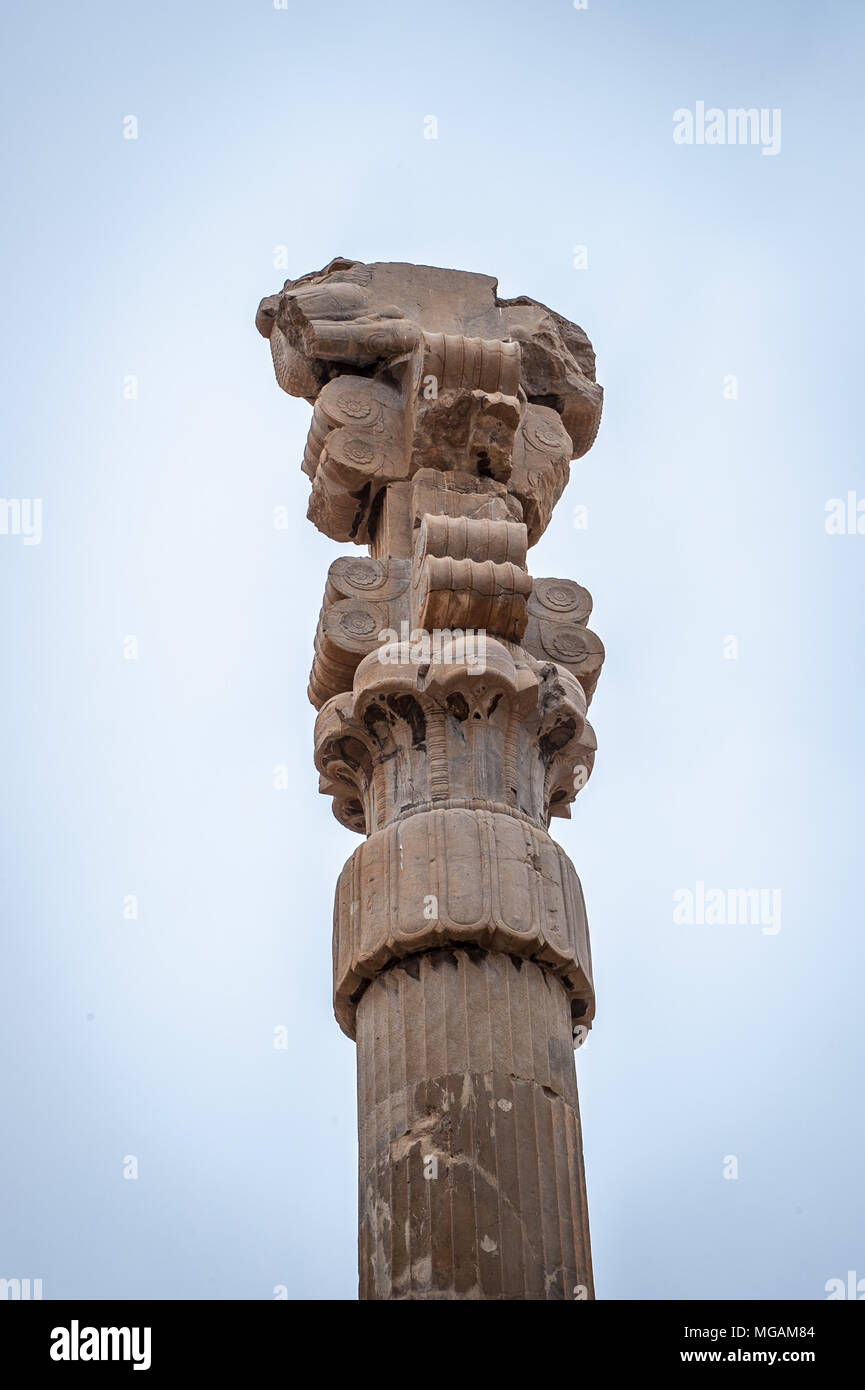 The hundred columns hall in the ancient city of Persepolis, Iran ...