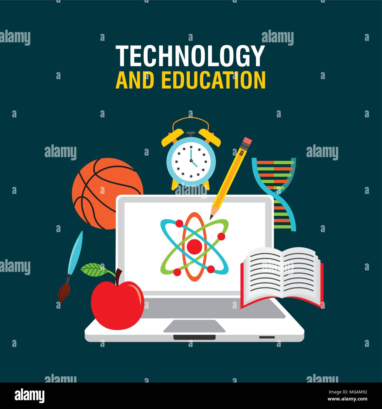 technology and education design, vector illustration eps10 graphic ...