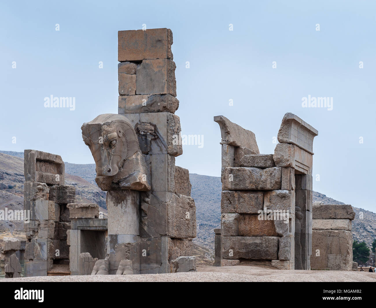 Ancient city of Persepolis, Iran. Apadana of Xerxes. UNESCO World ...