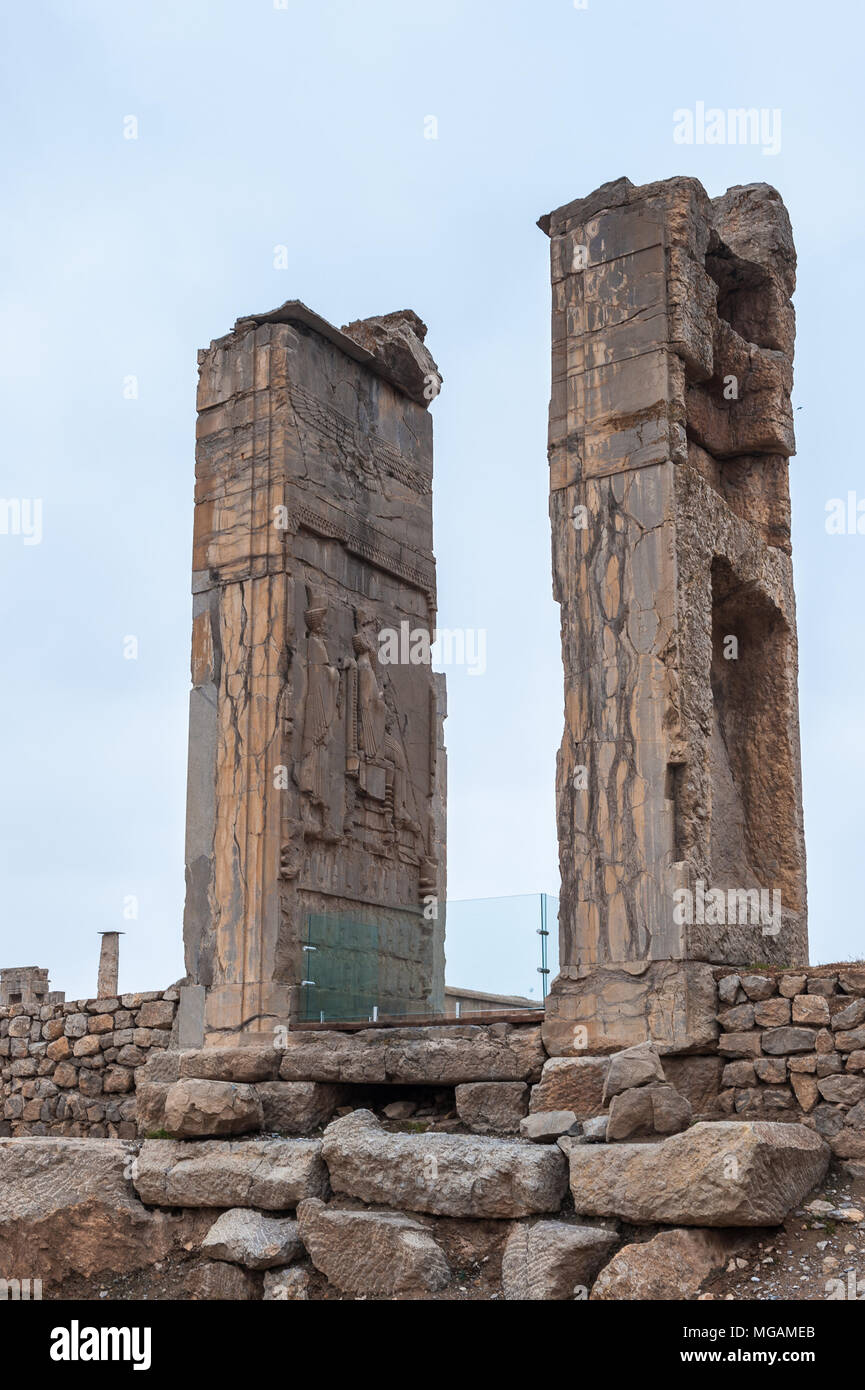 Ancient city of Persepolis, Iran. Apadana of Xerxes. UNESCO World ...