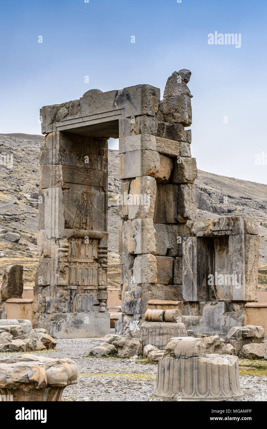 Ancient ruins of Persepolis, the ceremonial capital of the Achaemenid ...