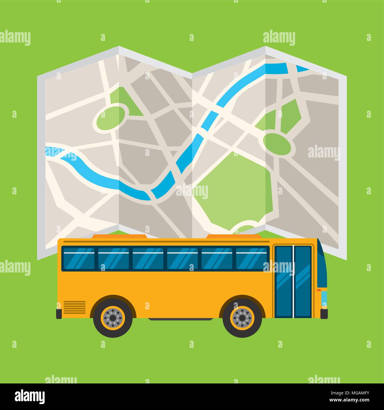 Bus mass transit public transportation Stock Vector Images - Alamy