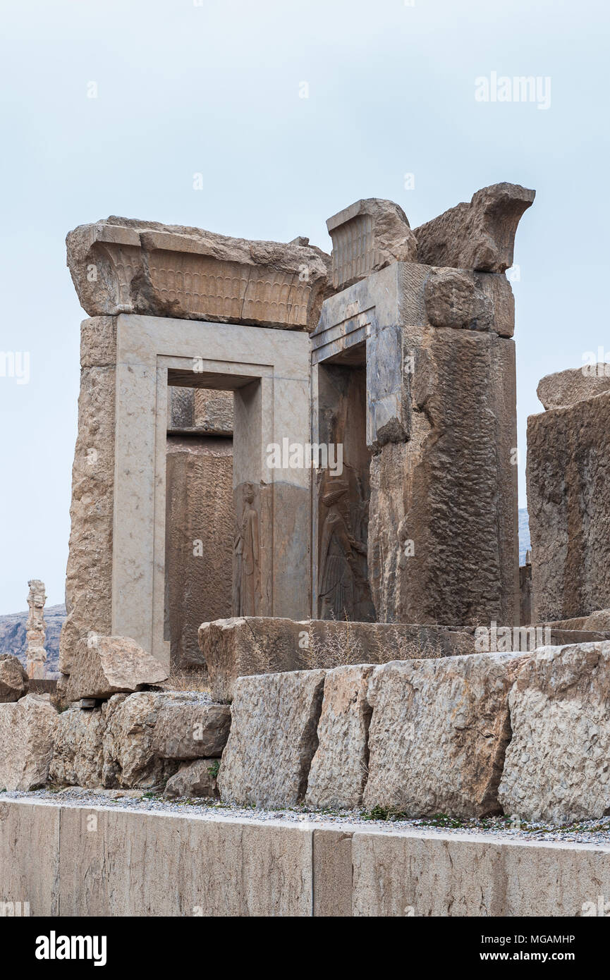 The Hundred colums hall in (Apadana of Xerxes) in the ancient city of ...