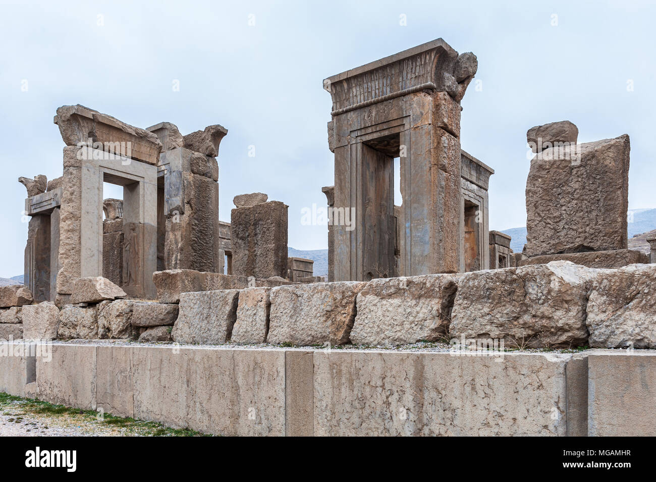 The Hundred colums hall in (Apadana of Xerxes) in the ancient city of ...