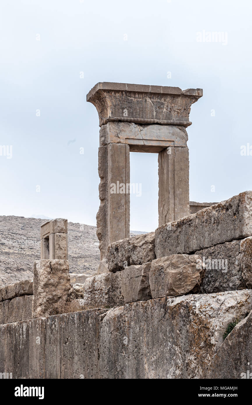 The Hundred colums hall in (Apadana of Xerxes) in the ancient city of ...