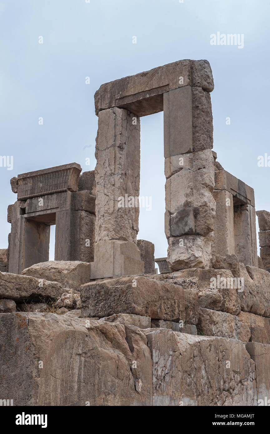 The Hundred colums hall in (Apadana of Xerxes) in the ancient city of ...