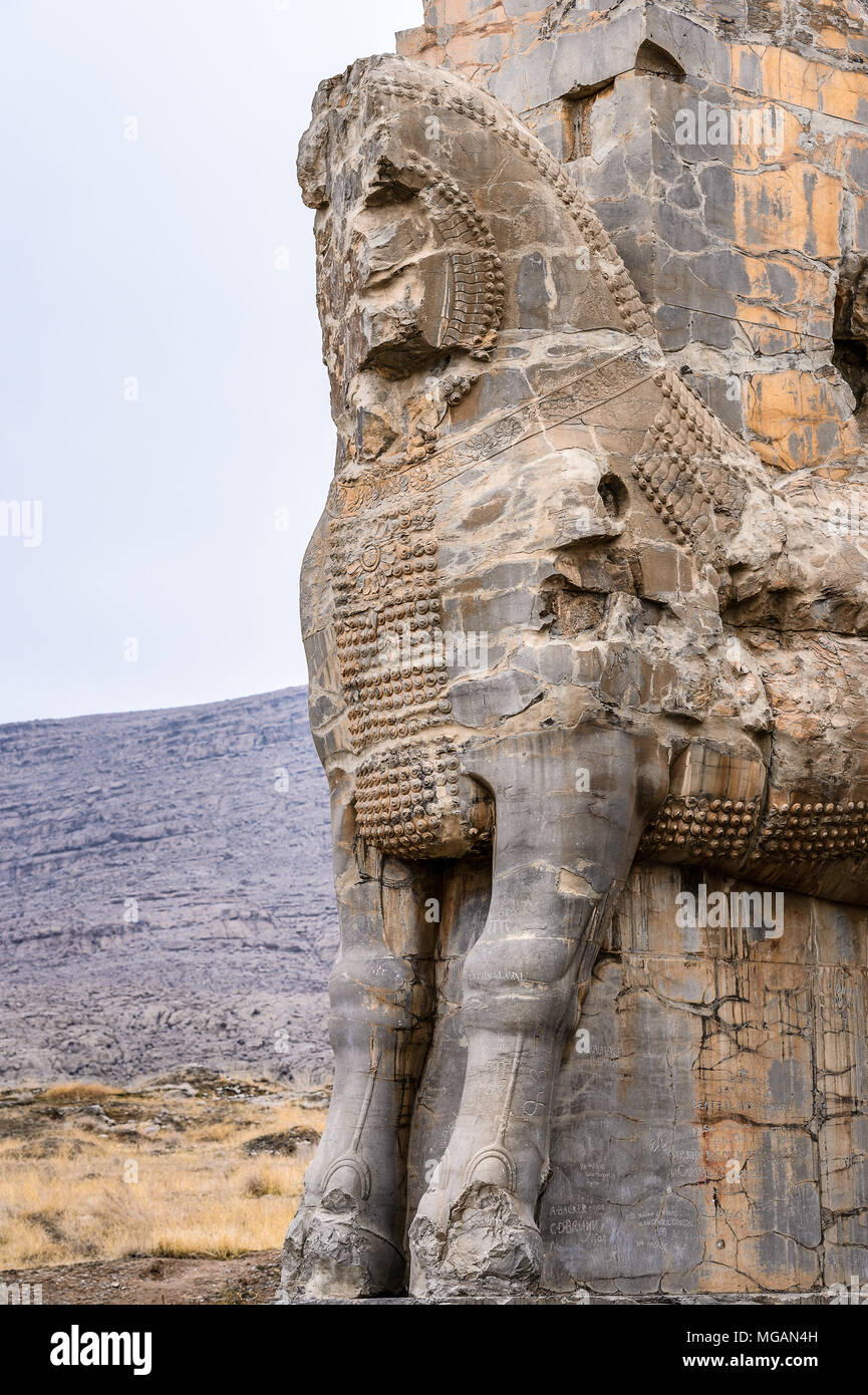 New gate of Persepolis, the ceremonial capital of the Achaemenid Empire ...