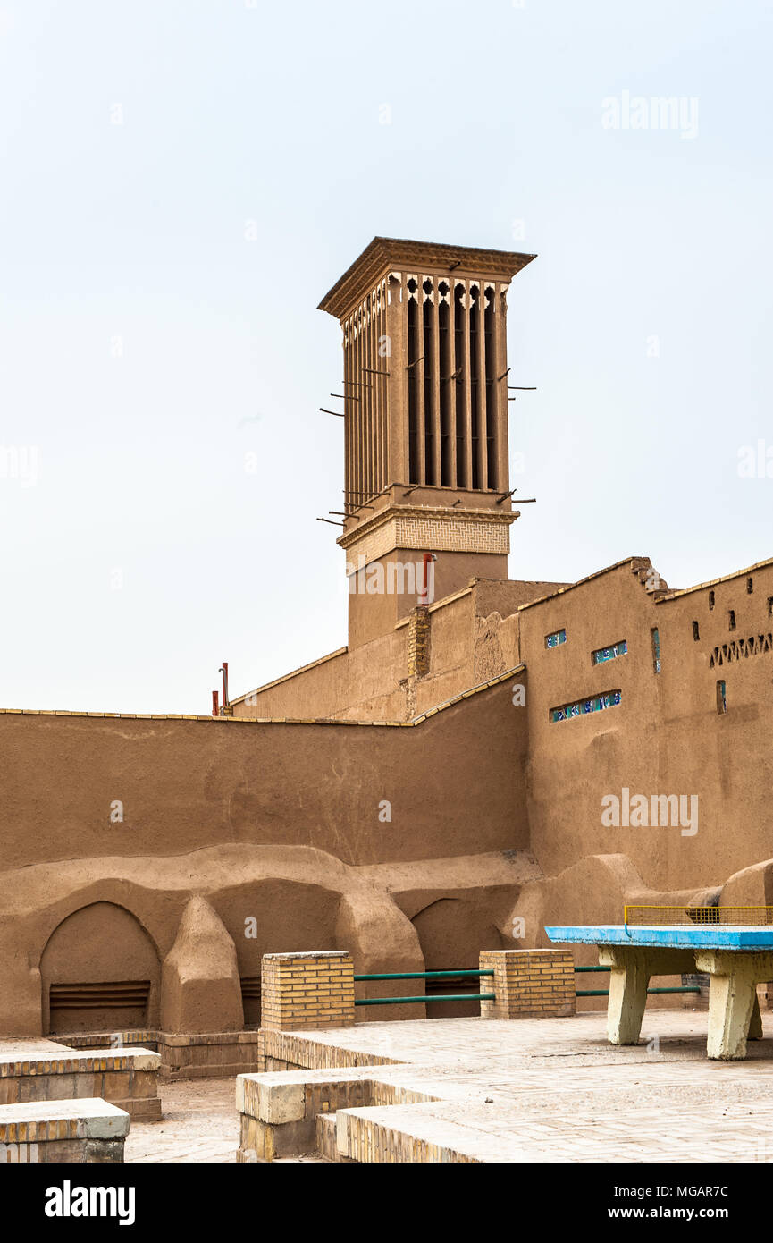 Anceint wind catchers located on the top of the buildings serving for ...