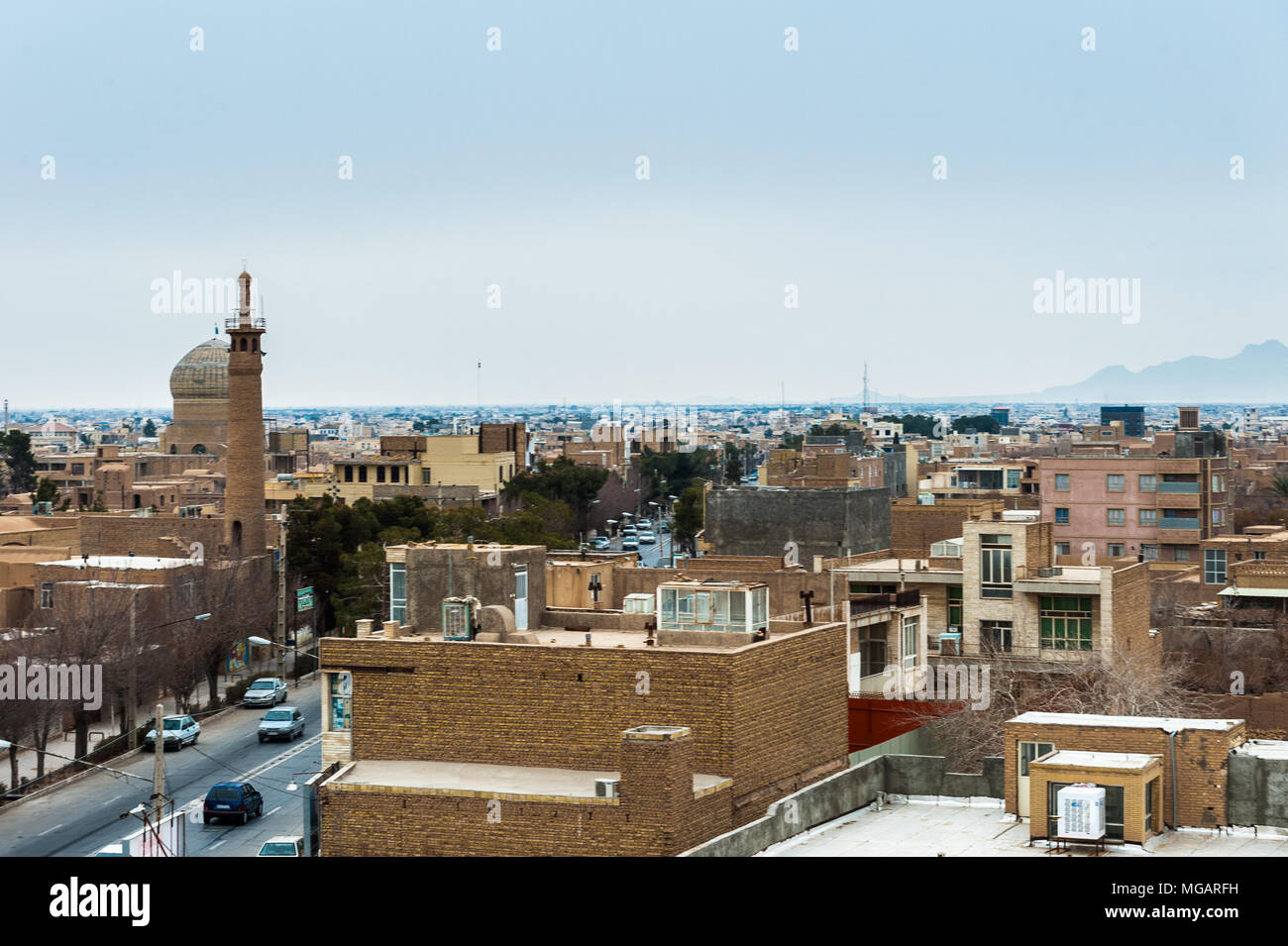 Town of Meybod, Iran. View from the Narin Qal'eh or Narin Castle Stock ...