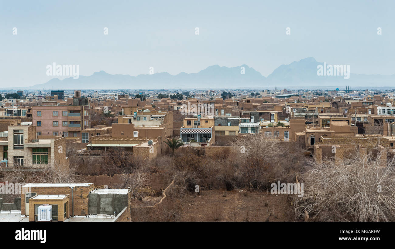 Town of Meybod, Iran. View from the Narin Qal'eh or Narin Castle Stock ...