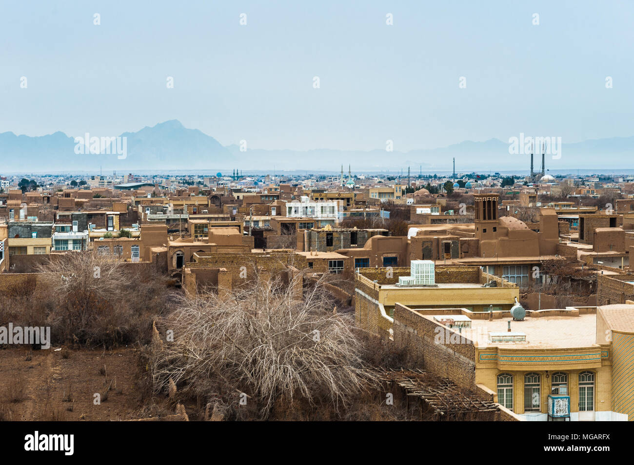 Town of Meybod, Iran. View from the Narin Qal'eh or Narin Castle Stock ...
