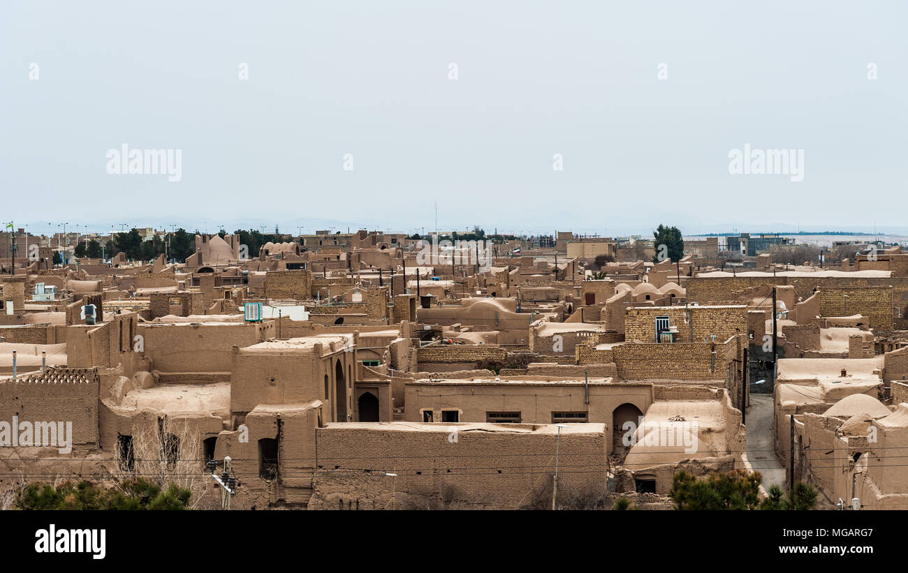 Town of Meybod, Iran. View from the Narin Qal'eh or Narin Castle Stock ...