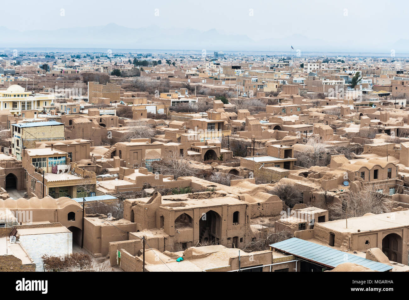 Panorama of Meybod, ancient city in Iran, Asia Stock Photo - Alamy