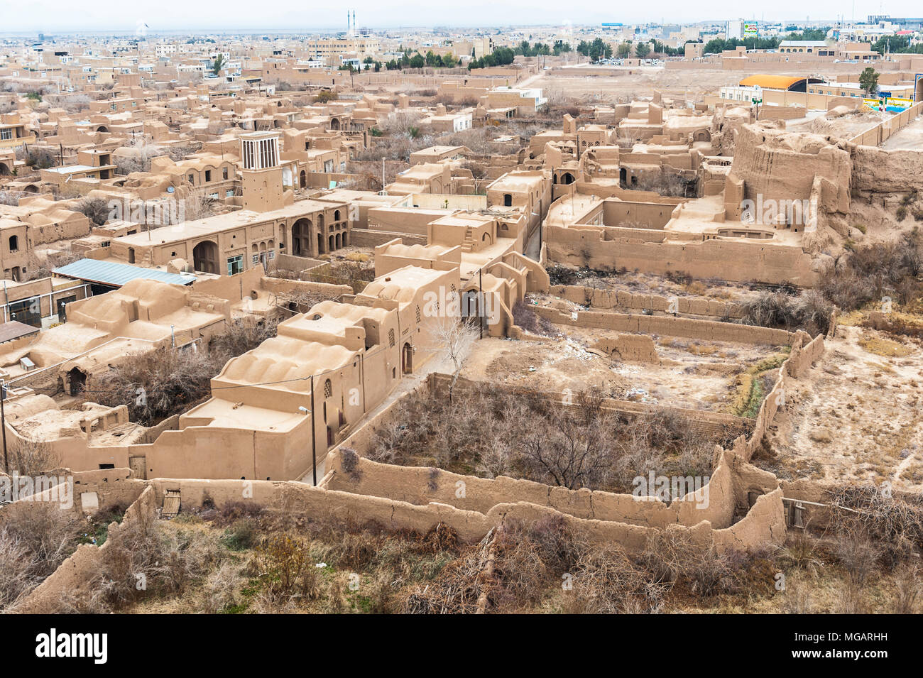 Panorama of Meybod, ancient city in Iran, Asia Stock Photo - Alamy